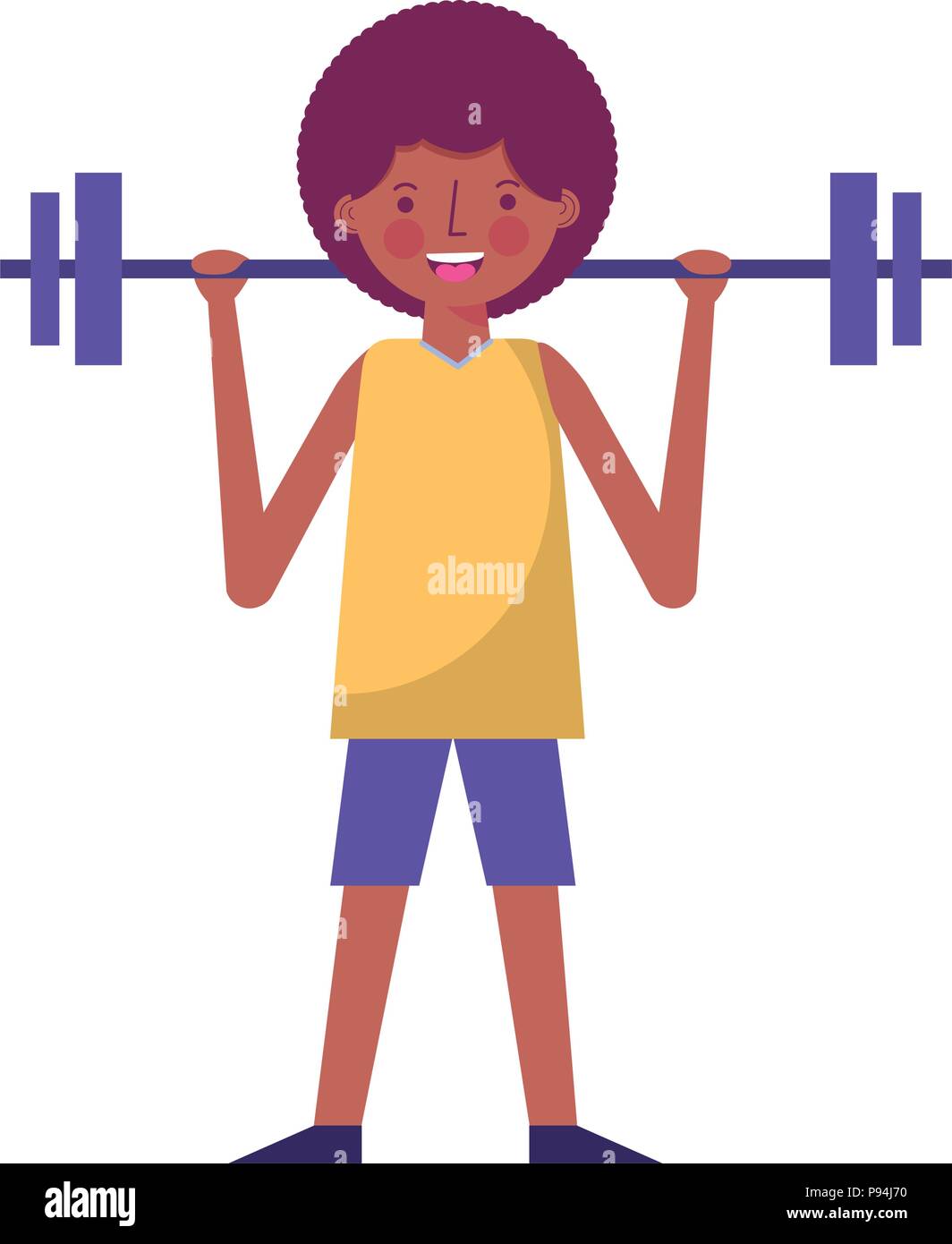 man athlete weight lifting character vector illustration design Stock ...