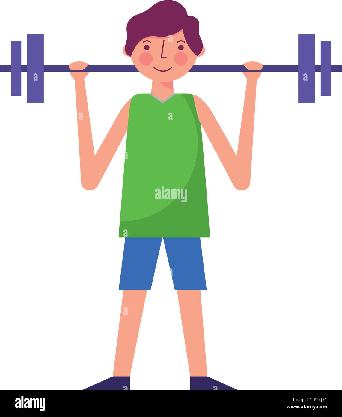 man athlete weight lifting character vector illustration design Stock ...