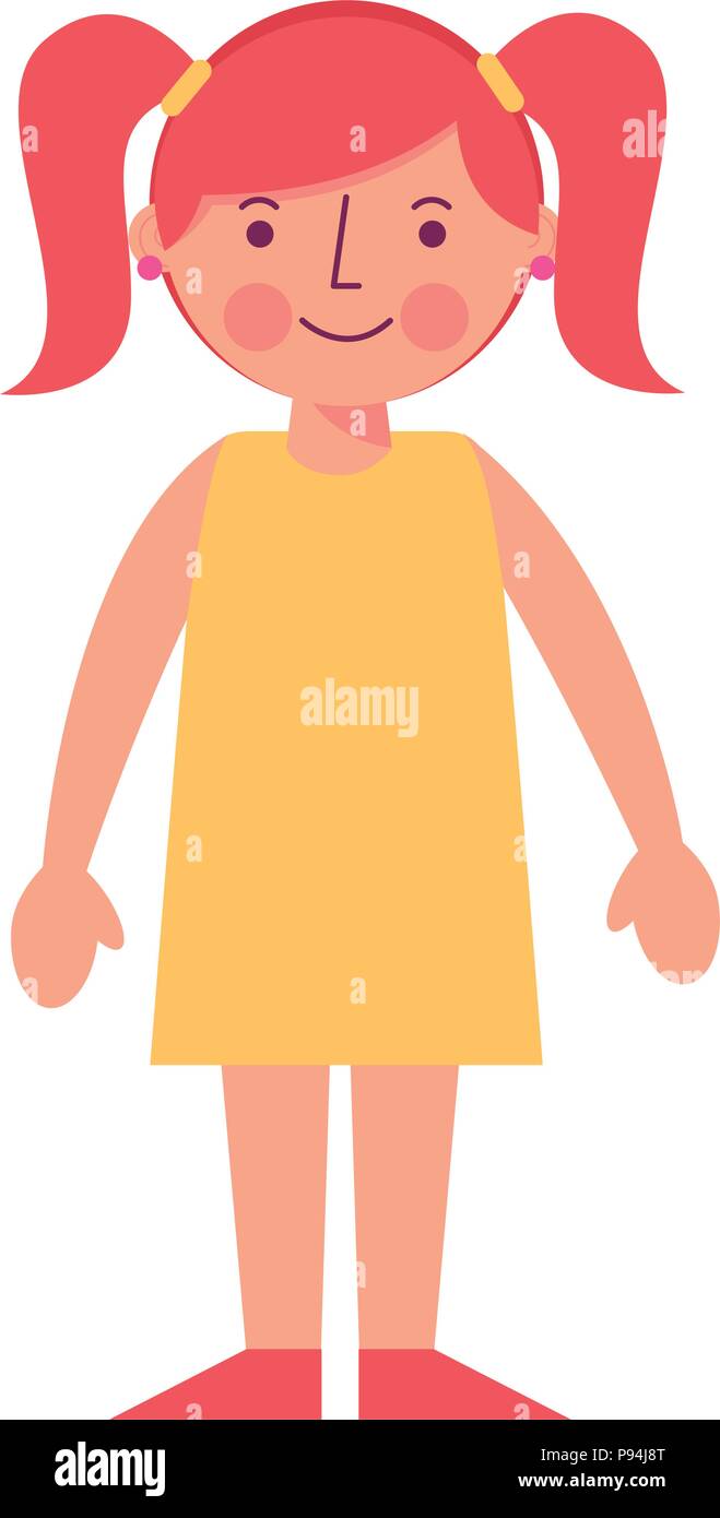 little girl avatar character vector illustration design Stock Vector ...