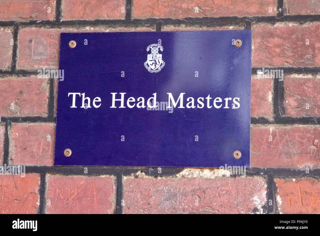 Headmaster sign hi-res stock photography and images - Alamy