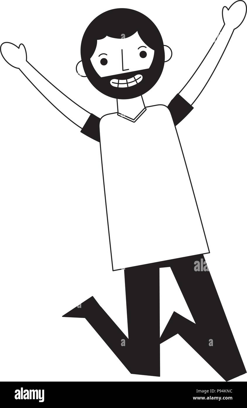 young man with beard celebrating avatar character vector illustration ...