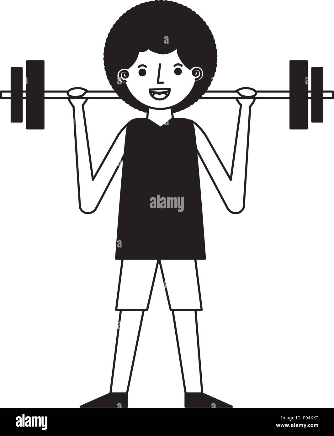 man athlete weight lifting character vector illustration design Stock ...