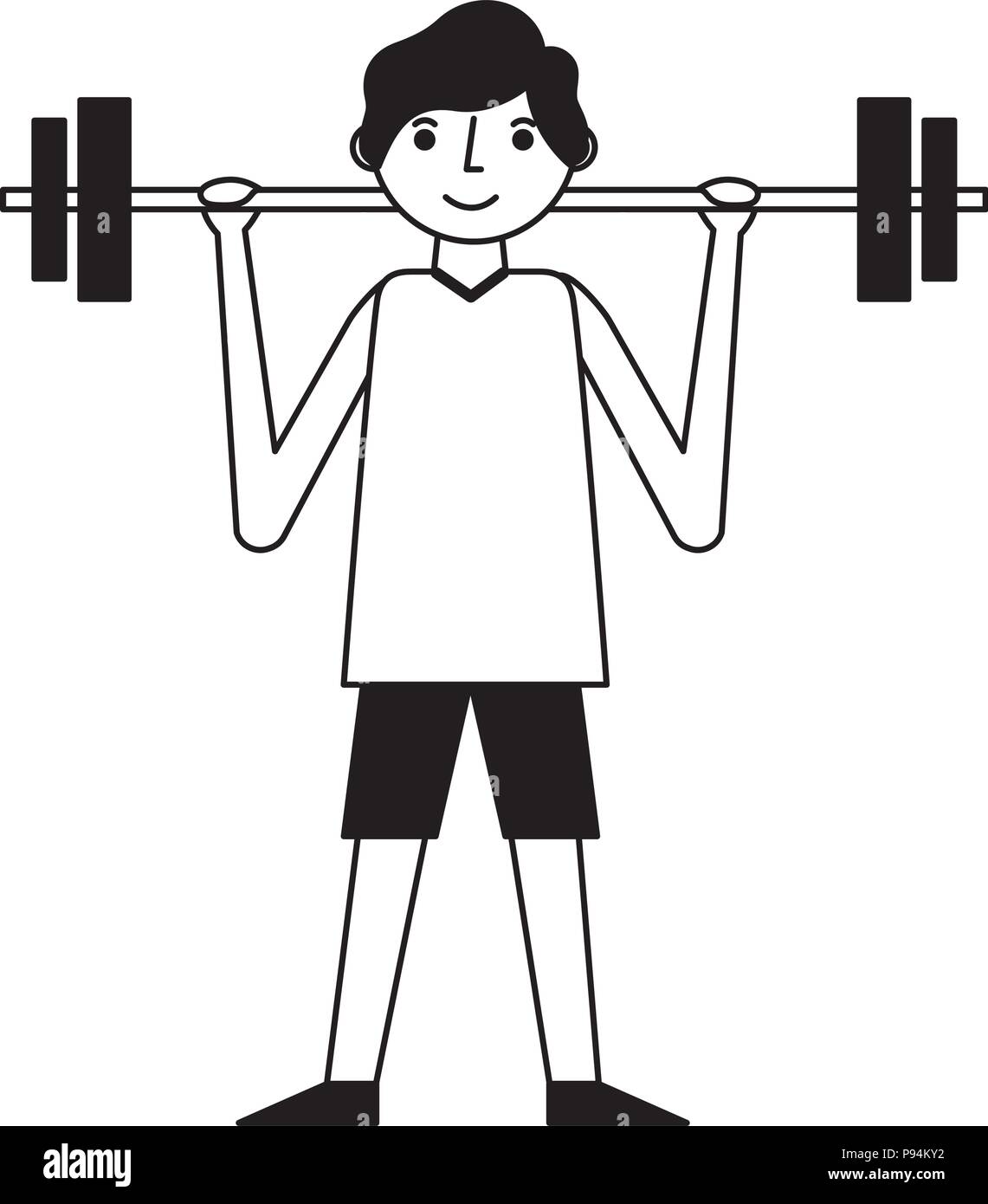 man athlete weight lifting character vector illustration design Stock ...