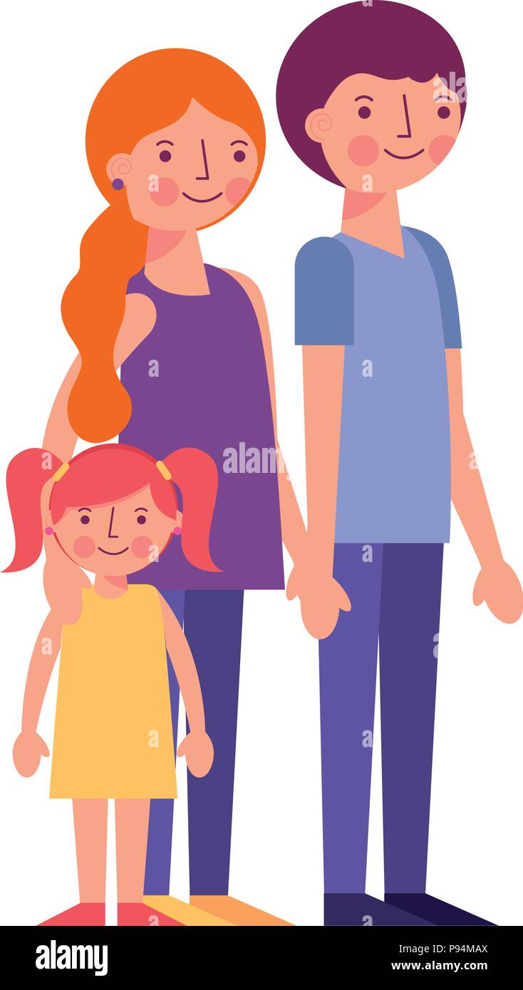happy family avatars characters vector illustration design Stock Vector ...