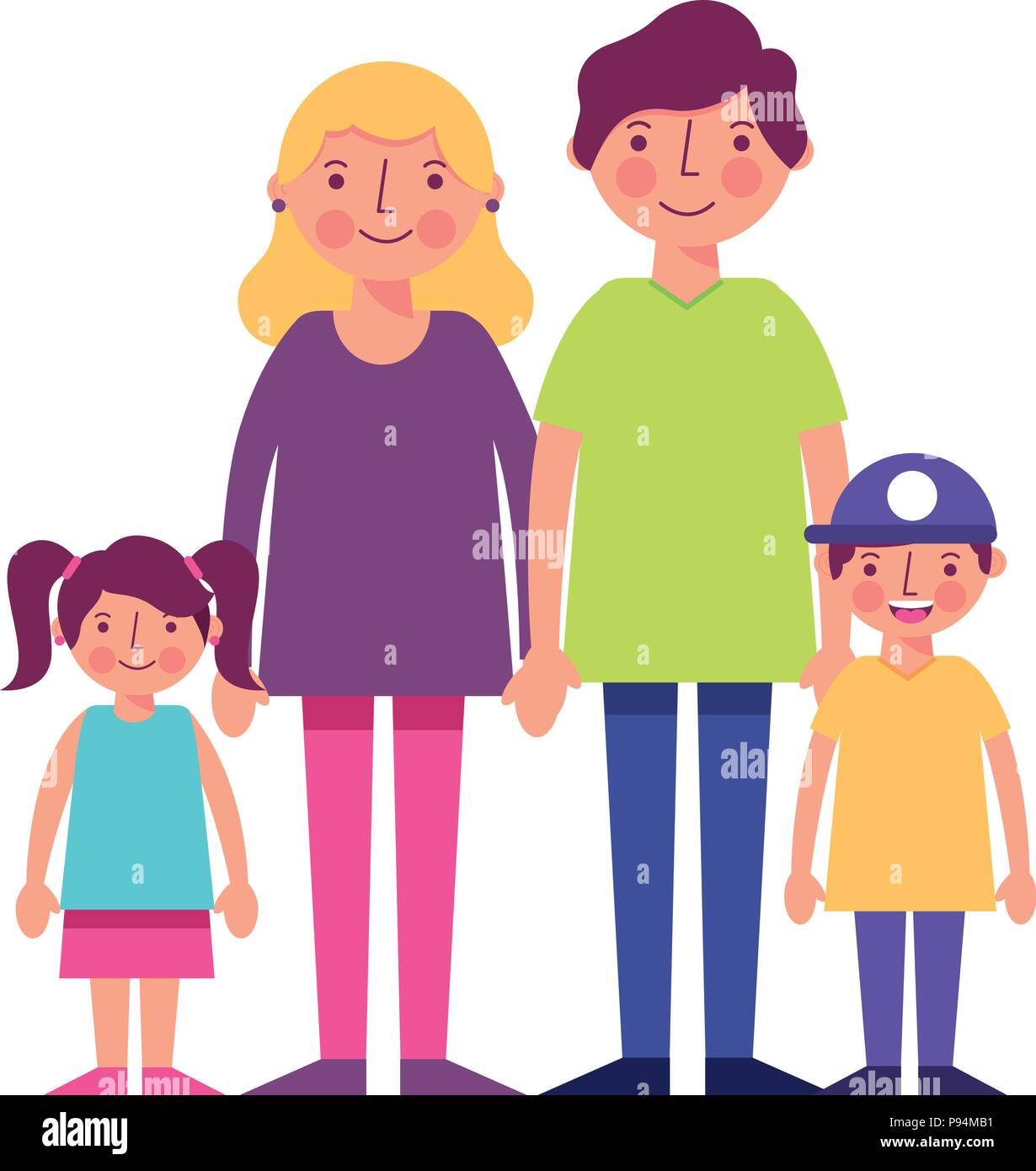happy family avatars characters vector illustration design Stock Vector ...