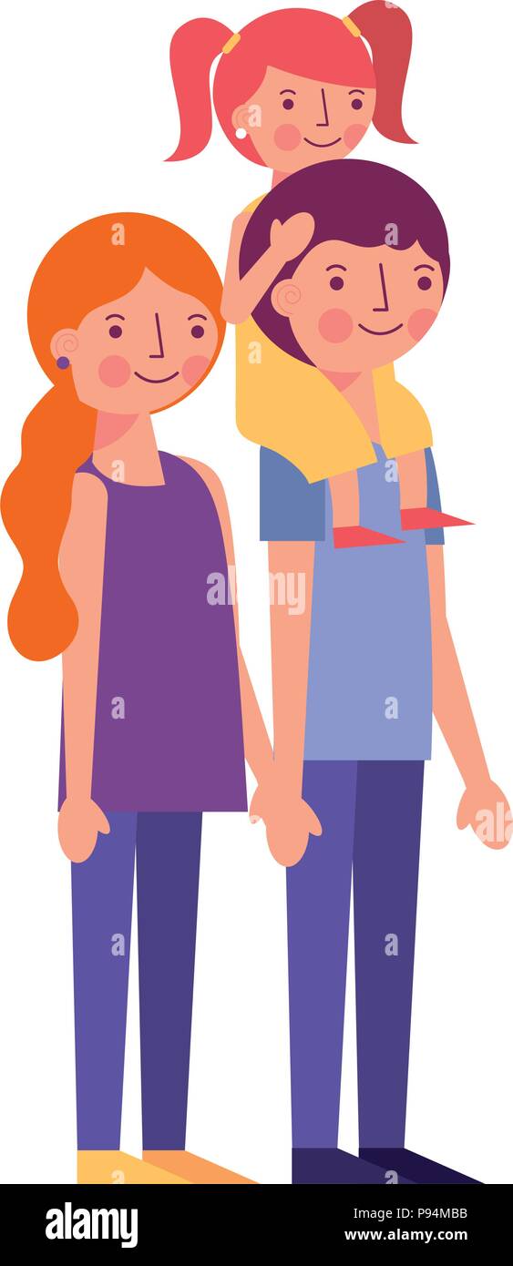 happy family avatars characters vector illustration design Stock Vector ...