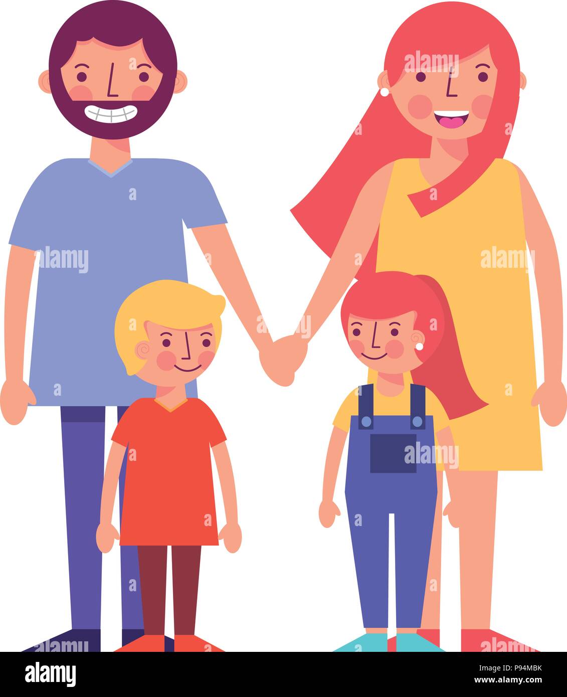 happy family avatars characters vector illustration design Stock Vector ...