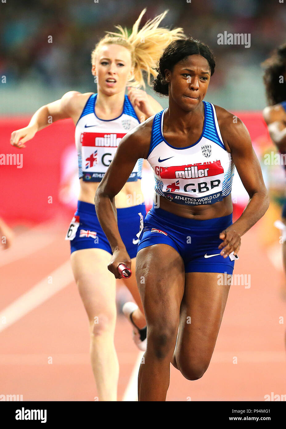 Great Britain's Women competing in the 4 x 400m relay during day one of ...