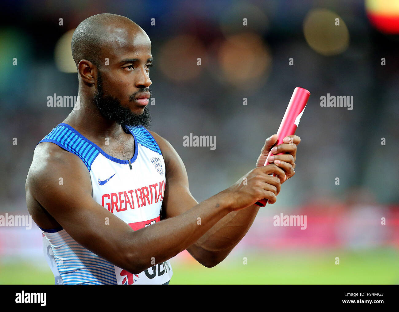 Great Britain prepares to compete in the 4 x 400m relay during day one ...