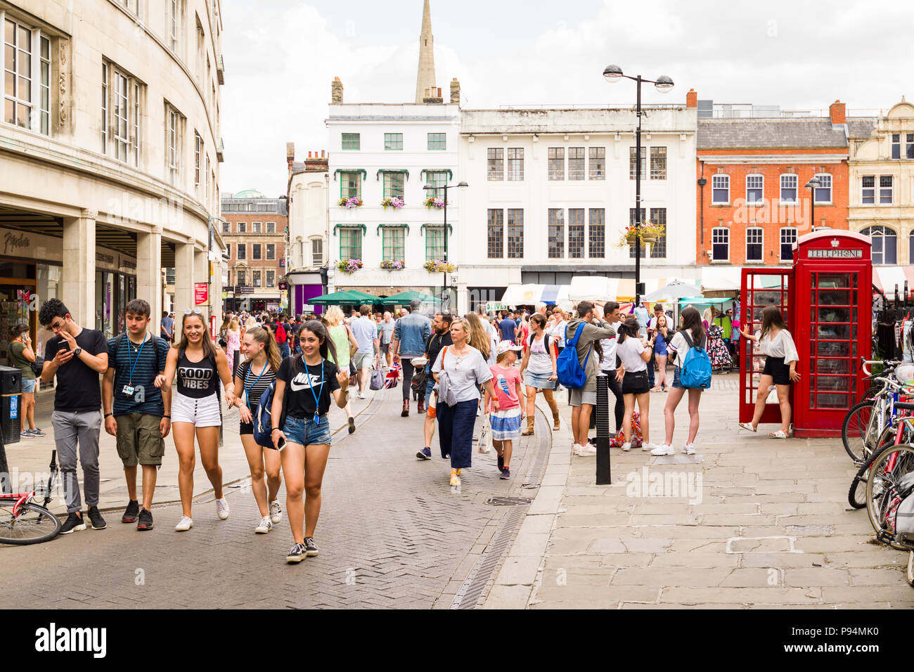View towards main market and shops of Cambridge, UK Stock Photo - Alamy