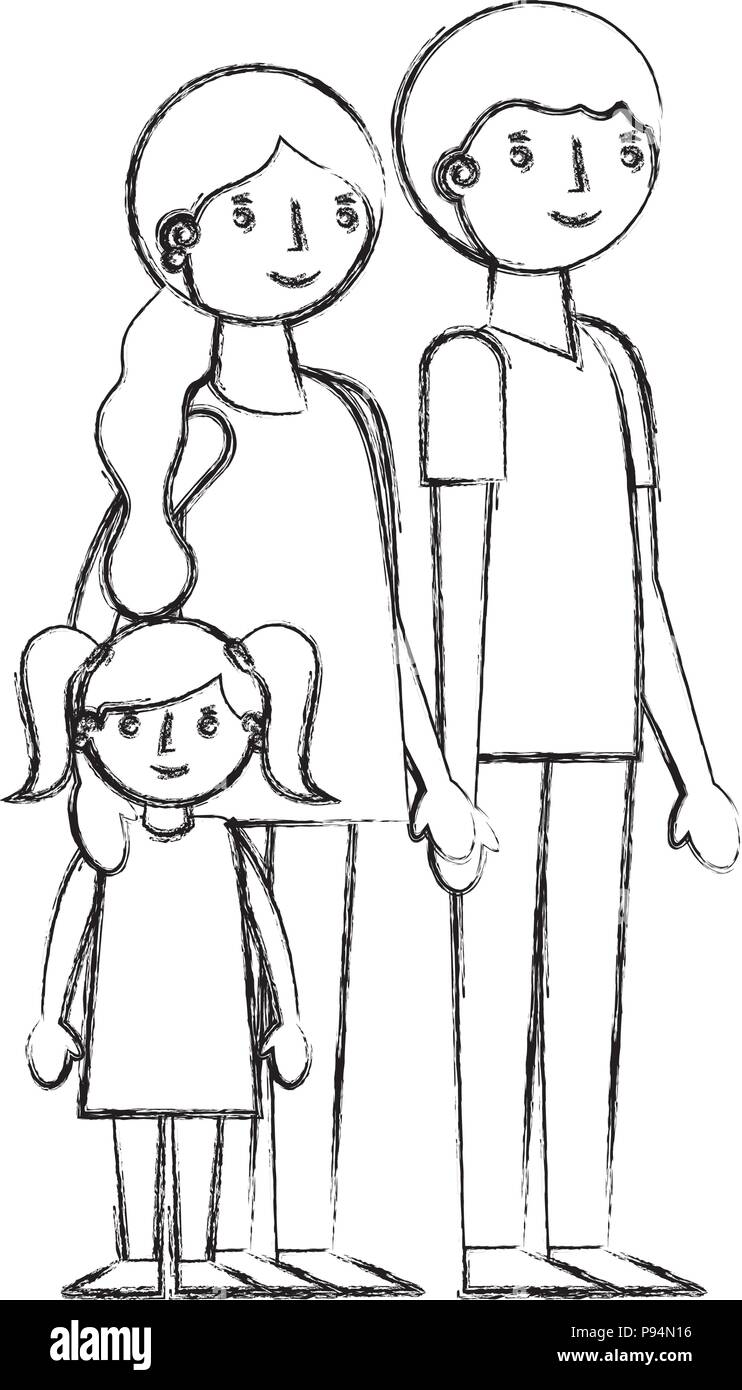 happy family avatars characters vector illustration design Stock Vector ...