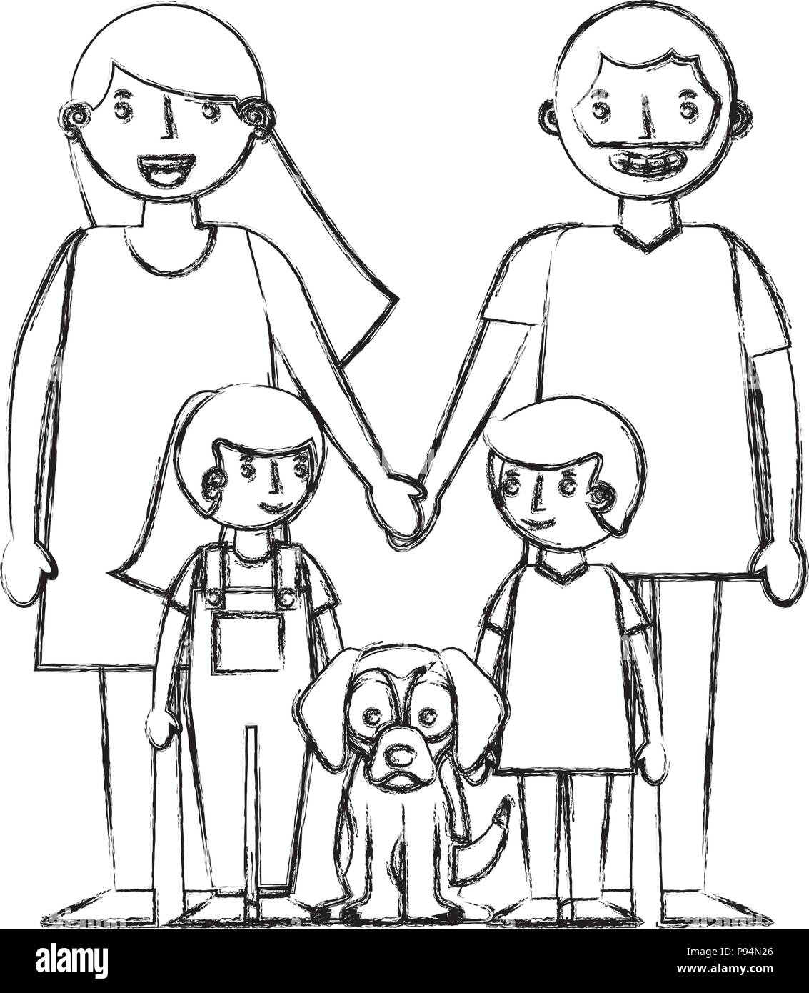 Happy Family With Dog