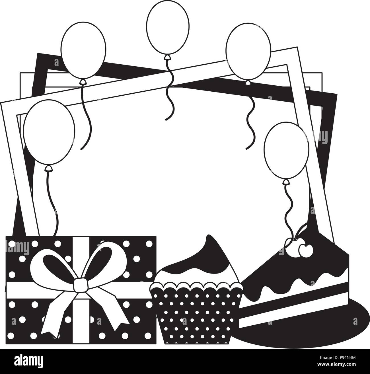 Cupcake frame cakes cream Stock Vector Images - Alamy