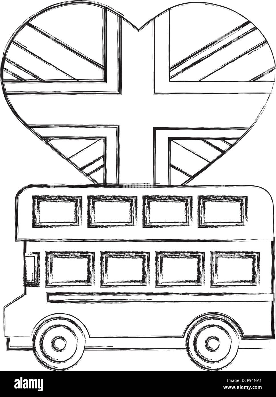 london double decker bus flag in heart Stock Vector Image & Art - Alamy