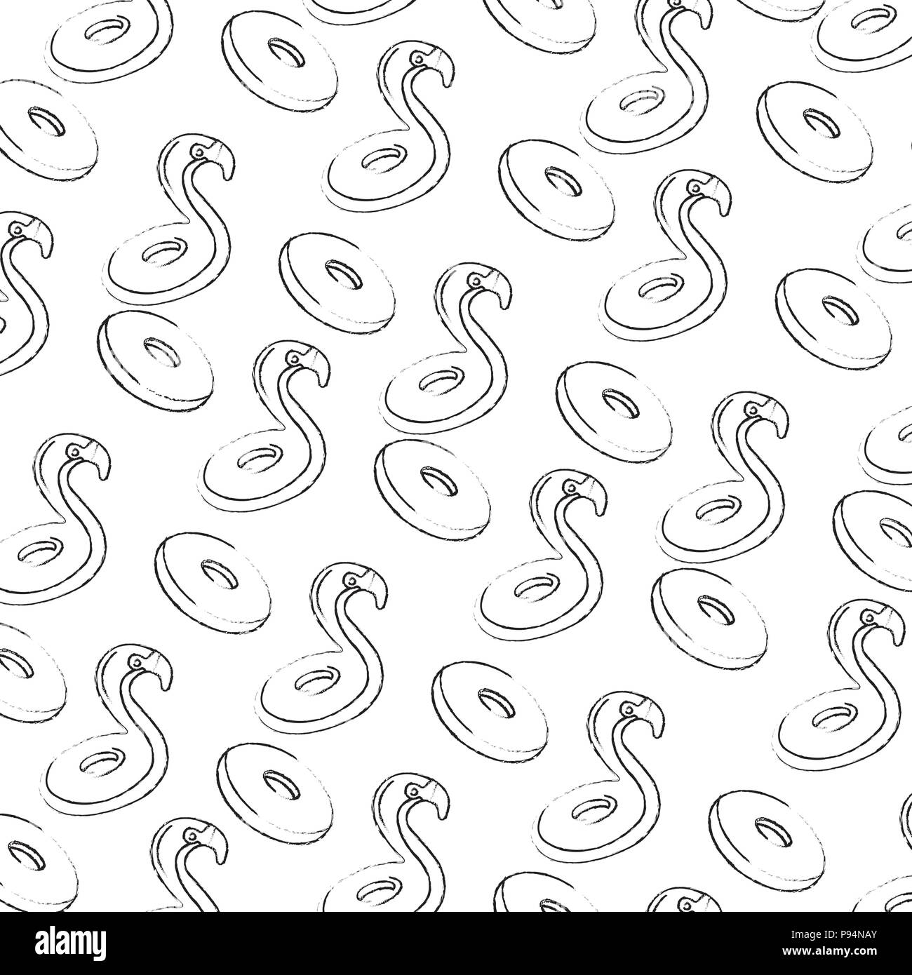 Pink flamingo inflatable ring Stock Vector Images - Alamy