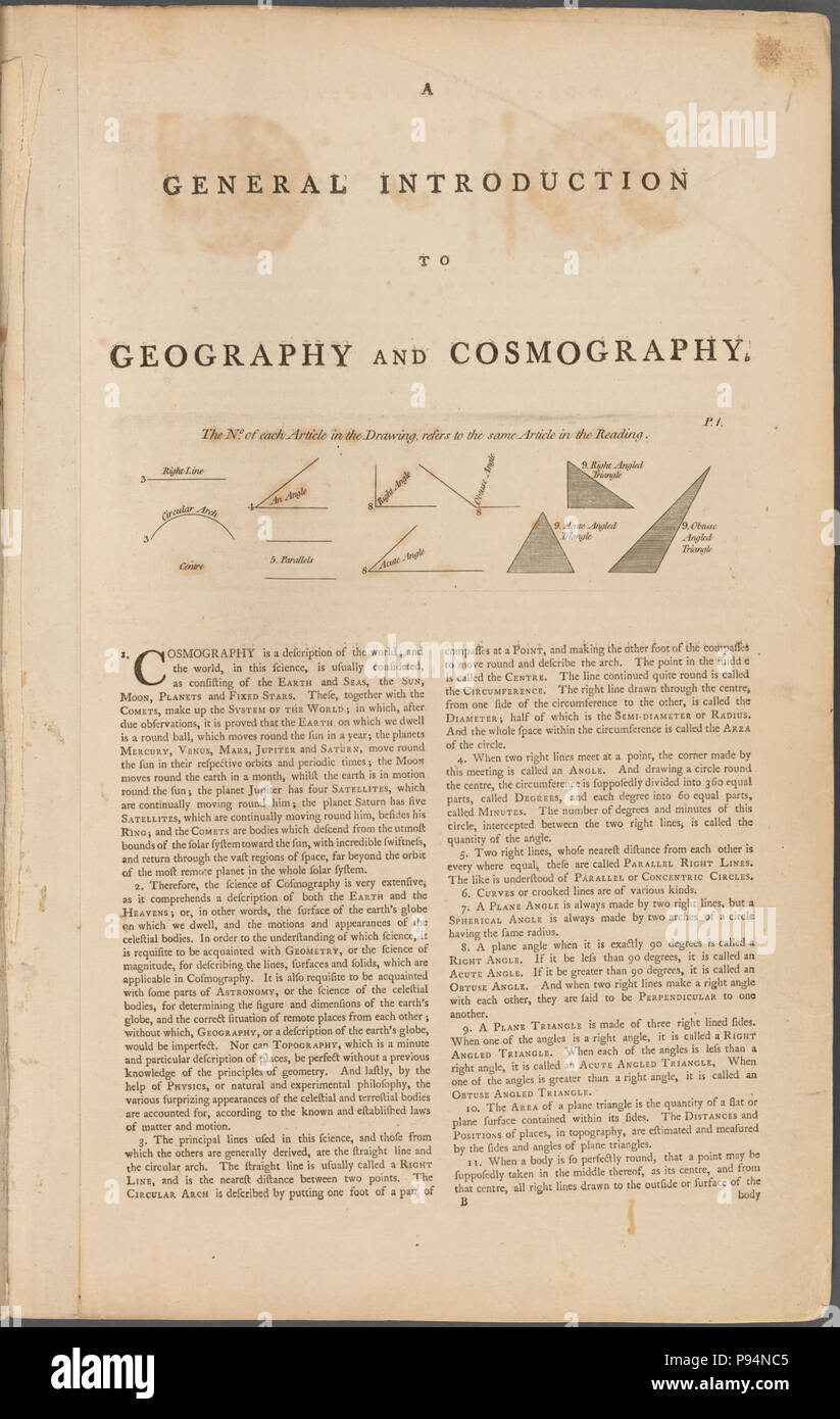 A General Introduction to Geography and Cosmography (p. 1 Stock Photo ...