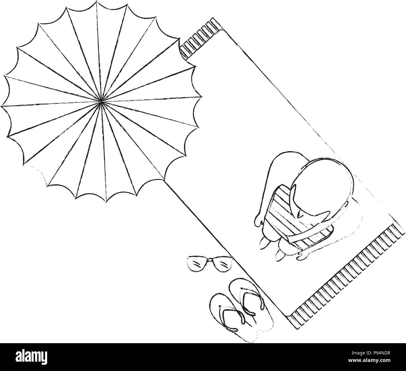 Woman lying sunbathing on beach Cut Out Stock Images & Pictures - Alamy