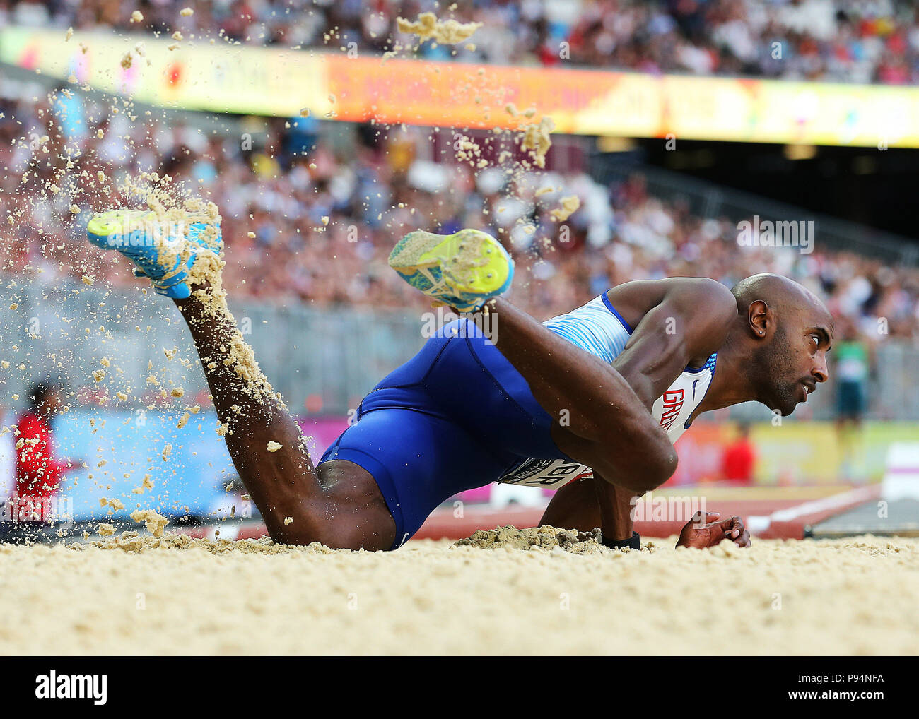 Great Britain's Nathan Douglas competes in the Mens Triple Jump during ...