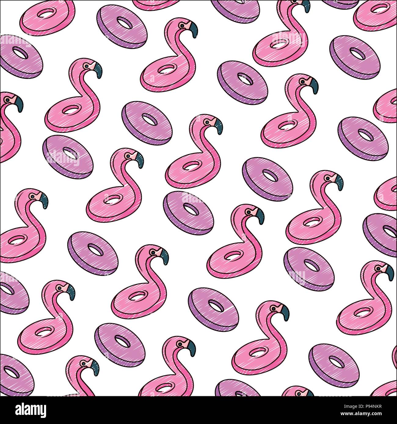 Pink flamingo inflatable ring Stock Vector Images - Alamy