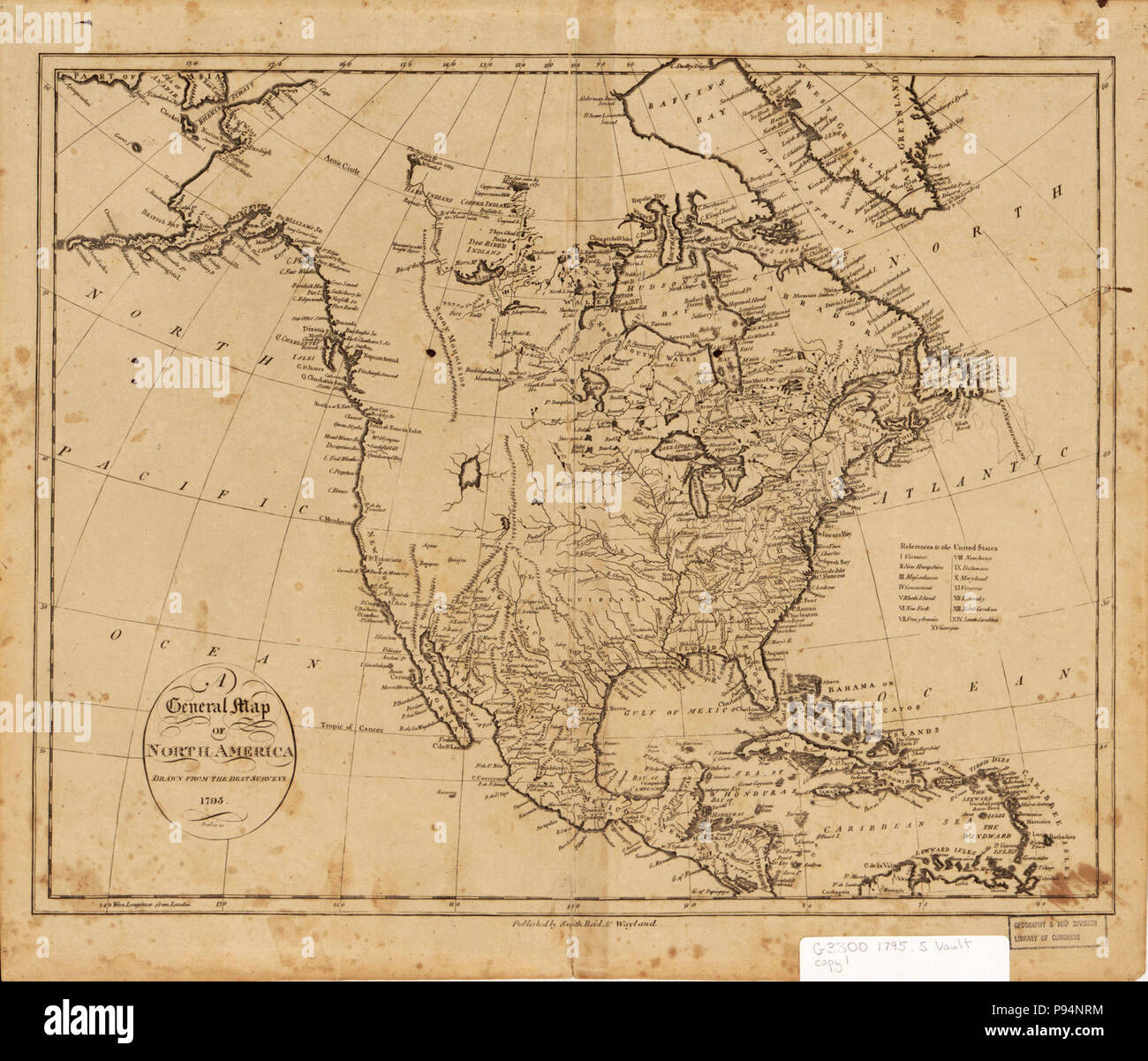 A general map of North America drawn from the best surveys Stock Photo ...