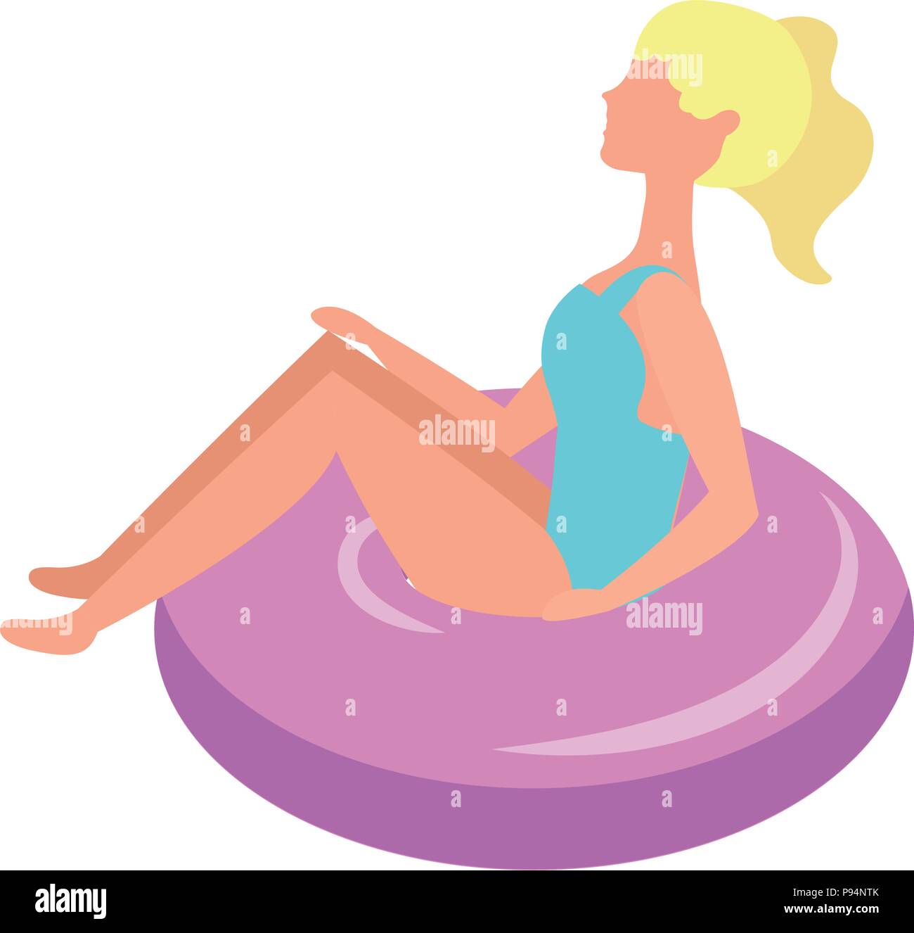 Woman floating in water portrait Stock Vector Images - Alamy