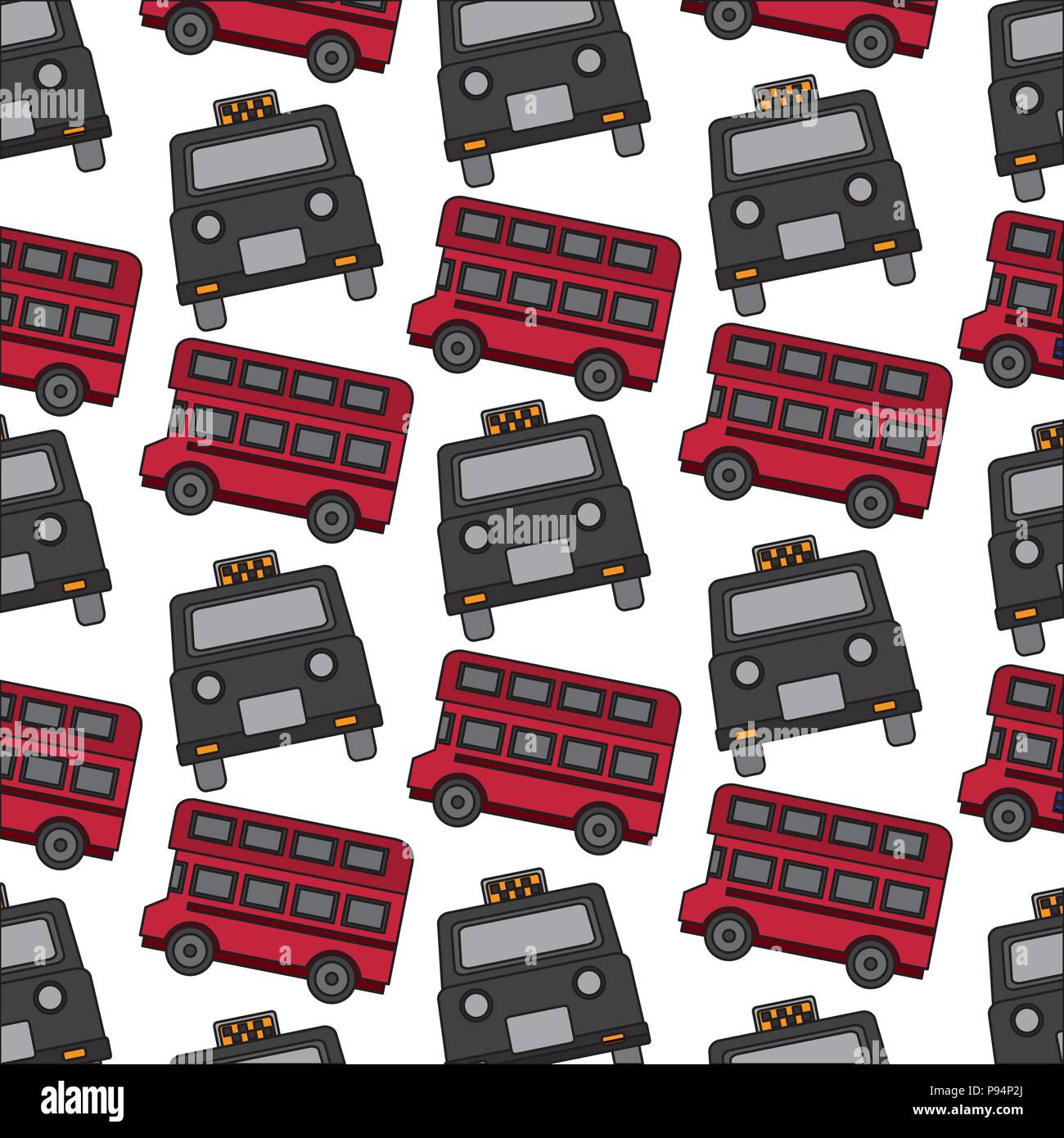 english taxi and double decker bus pattern Stock Vector Image & Art - Alamy