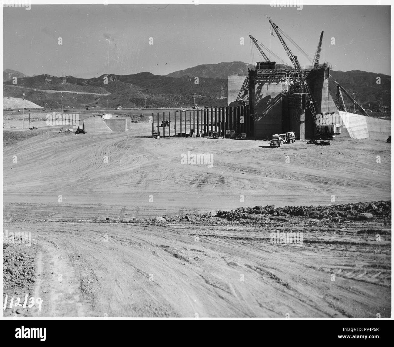 A general view of the upstream and of the spillway and intake ...