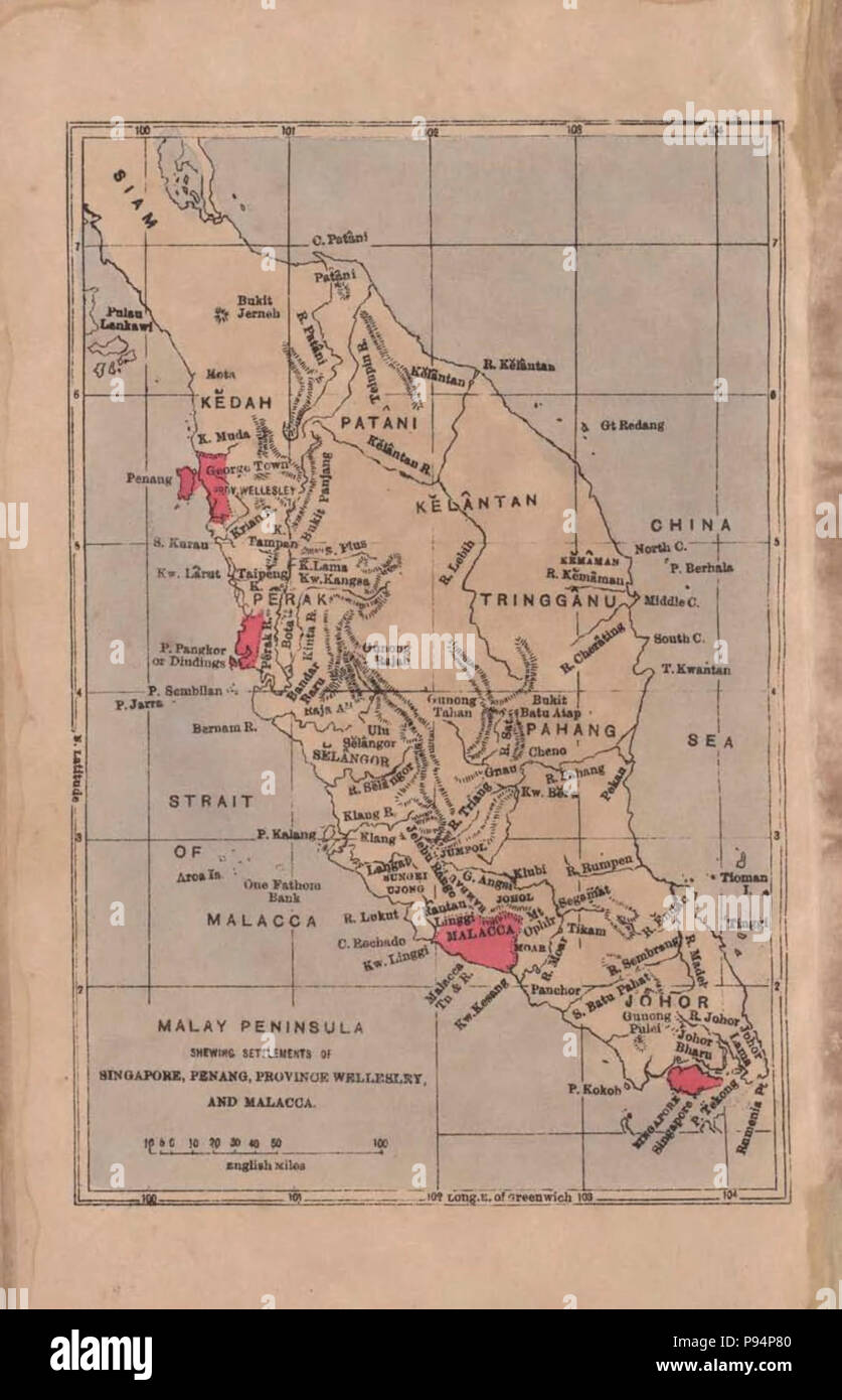 A geography of the Malay Peninsula and surrounding countries Stock ...