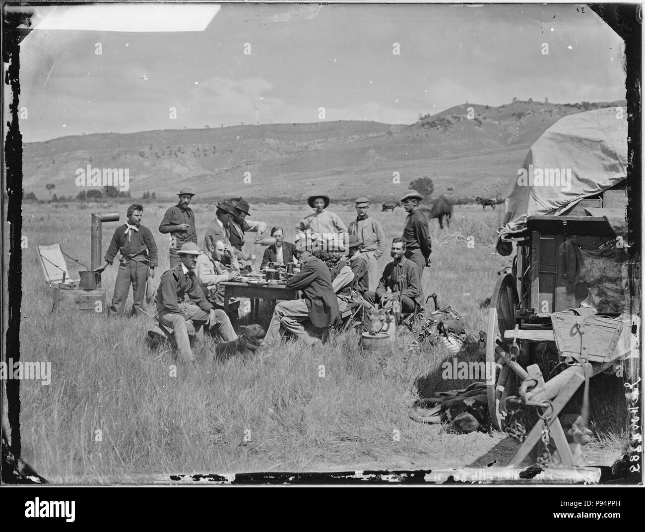 A group of all of the members of the Survey, made while in the camp at ...