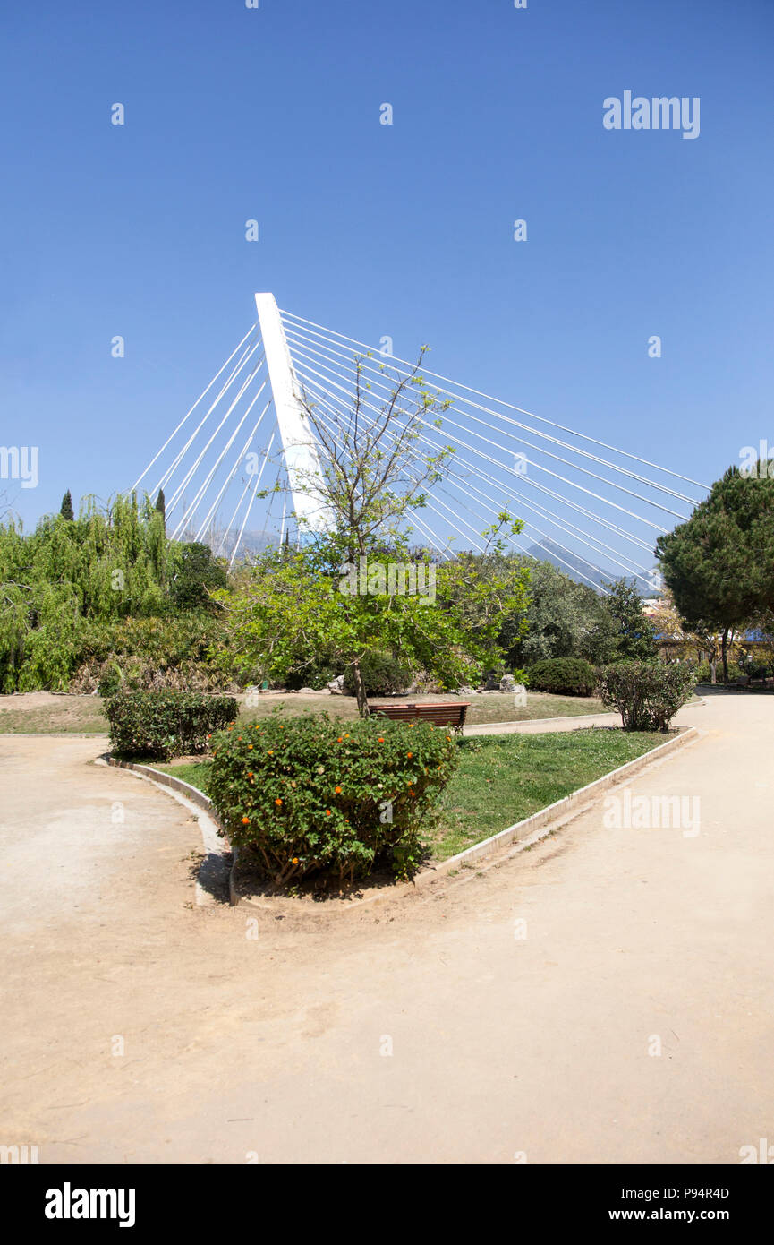 Suspension bridge in Marbella, known as Puente Santo Cristo del Amor ...