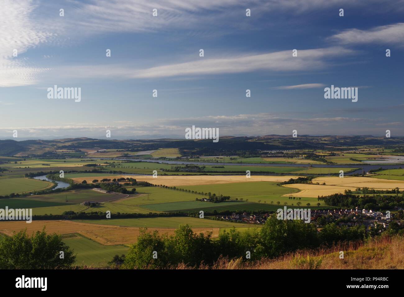 Summer Farming Landscape of the Tay Valley, from Castle Law. Abernethy ...