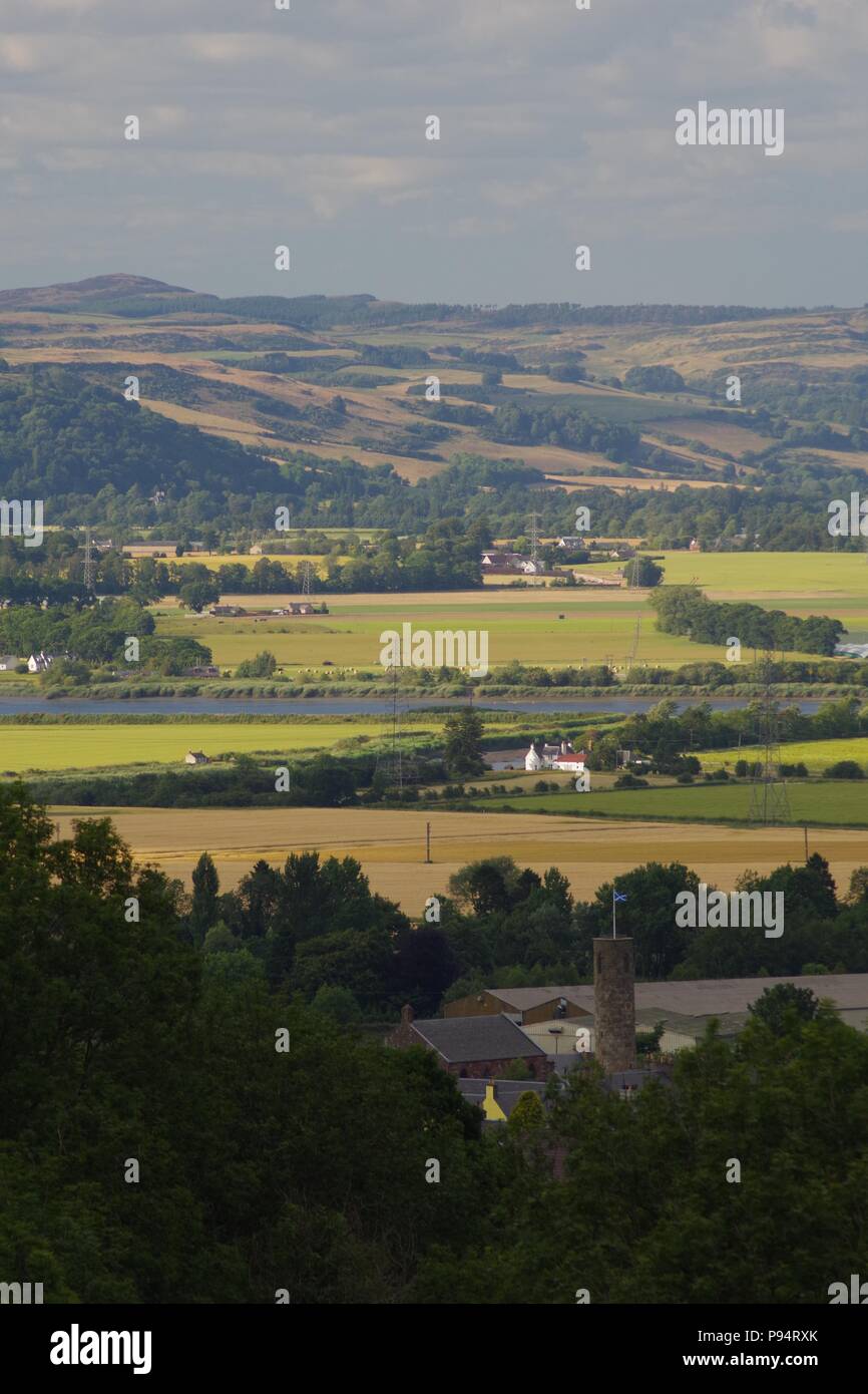 View from Castle Law down to Abernethy Town and the Fertile Tay Valley ...