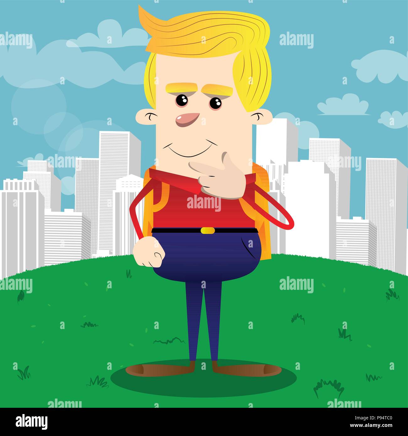 Left the backpack Stock Vector Images - Alamy