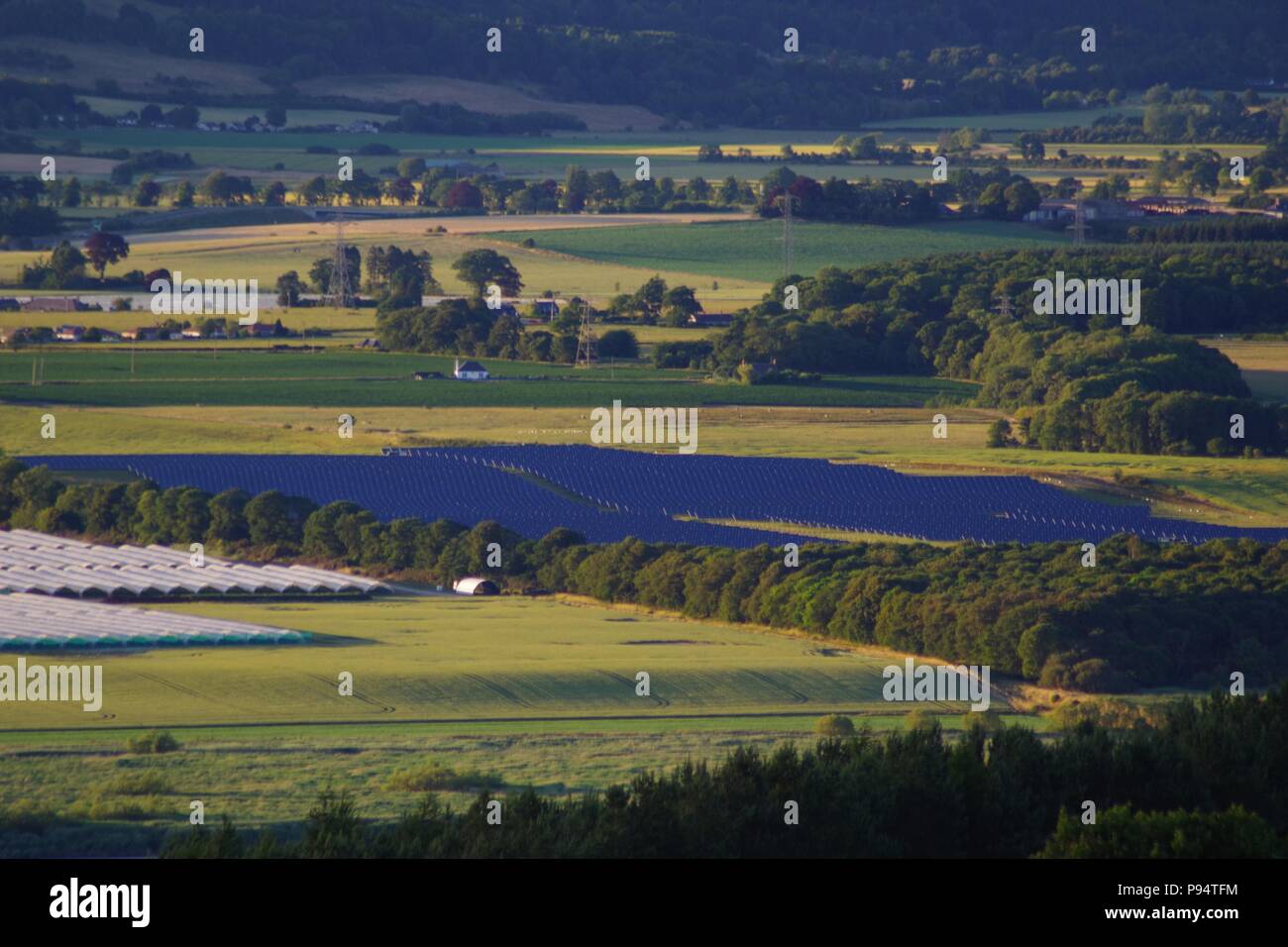 Photovoltaic Solar Farm amid Agricultural Farming Landscape. Tay valley ...