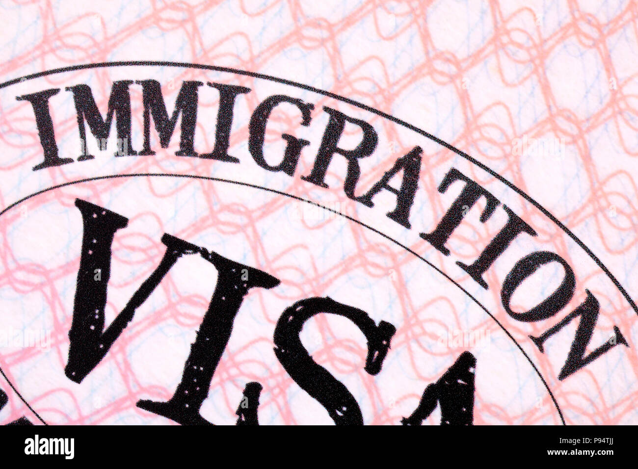 Immigration visa stamp passport page close up Stock Photo - Alamy