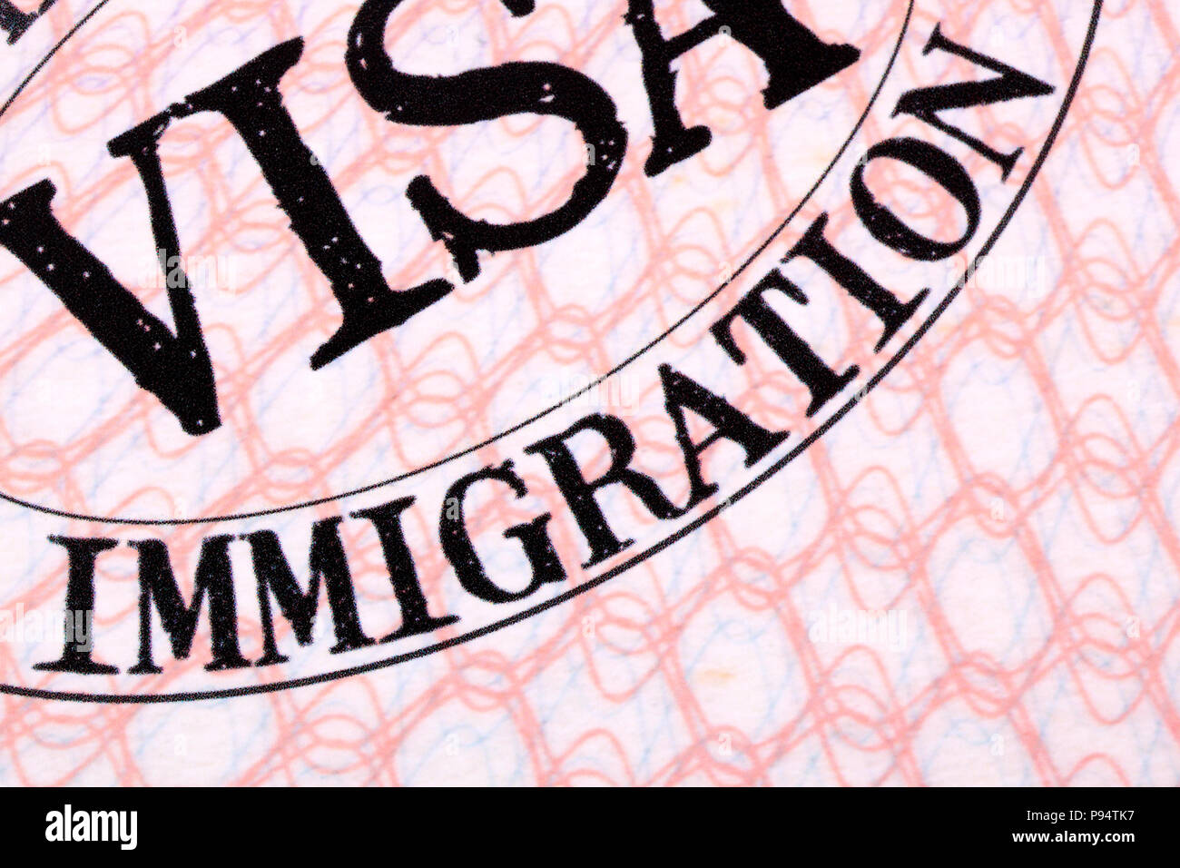 Immigration visa stamp passport page close up Stock Photo - Alamy