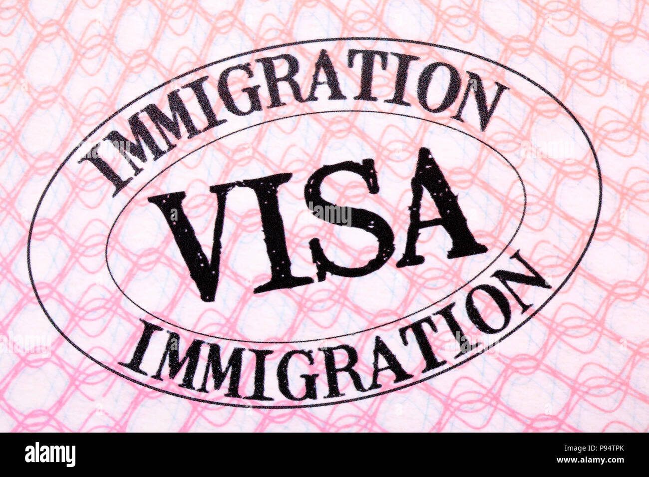 Immigration visa stamp passport page close up Stock Photo - Alamy