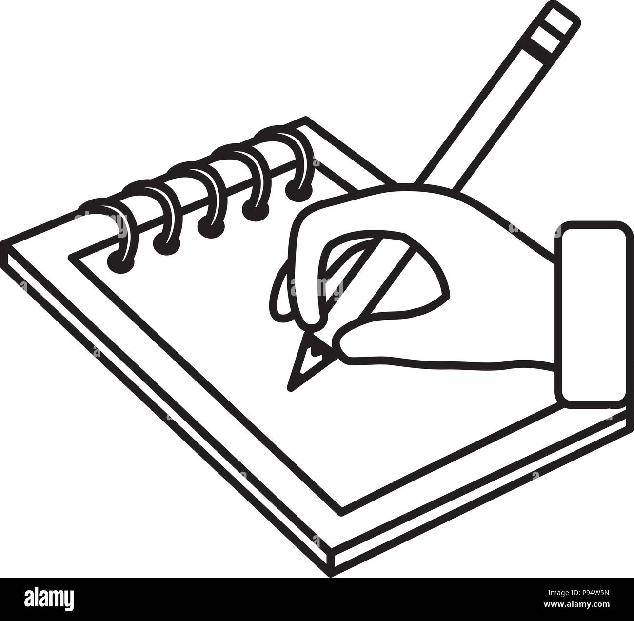 hand writing in notebook school education Stock Vector Image & Art - Alamy