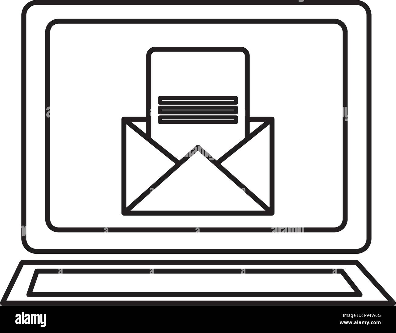Sending email computer screen Stock Vector Images - Alamy