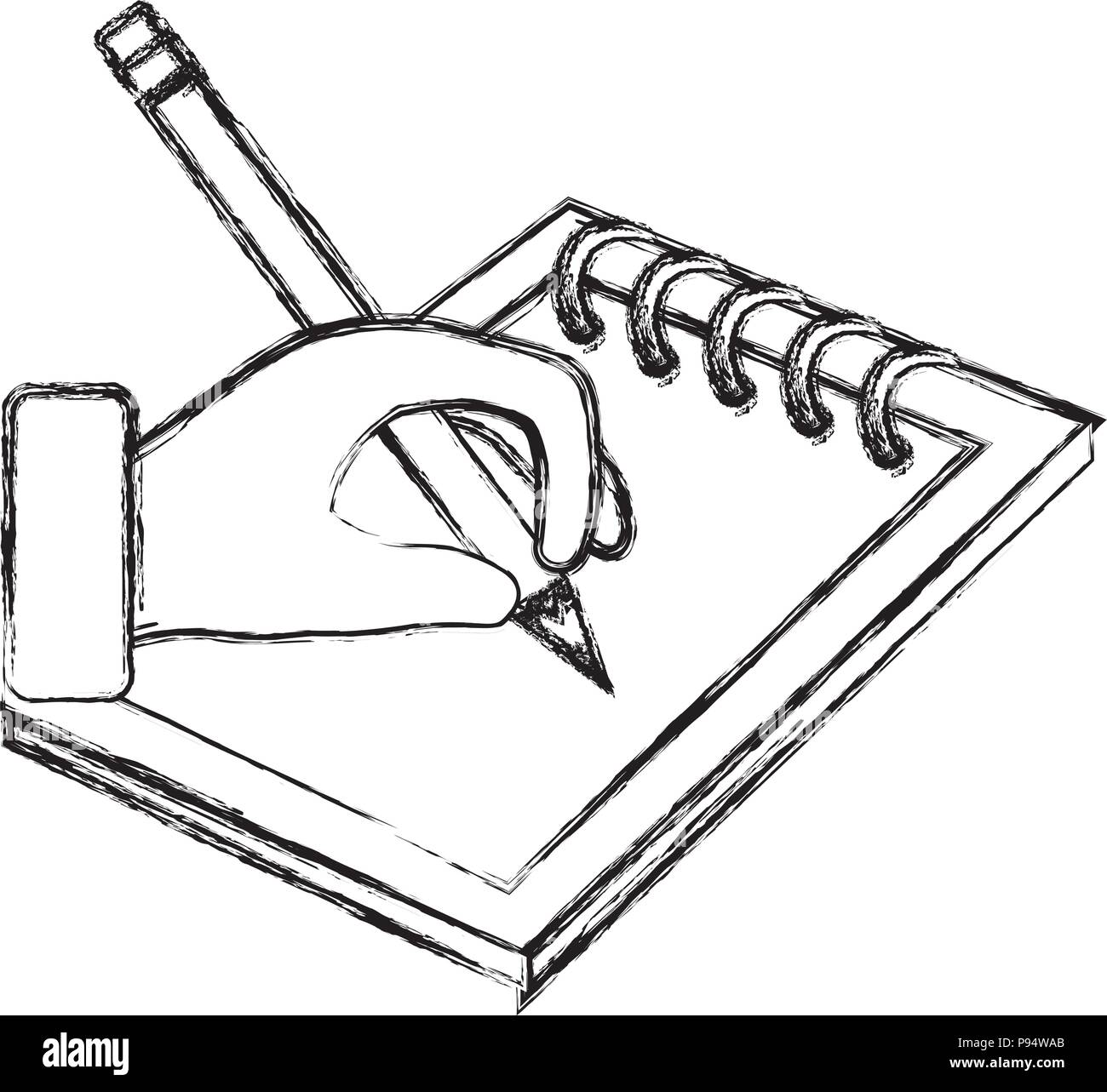 hand writing in notebook school education Stock Vector Image & Art - Alamy