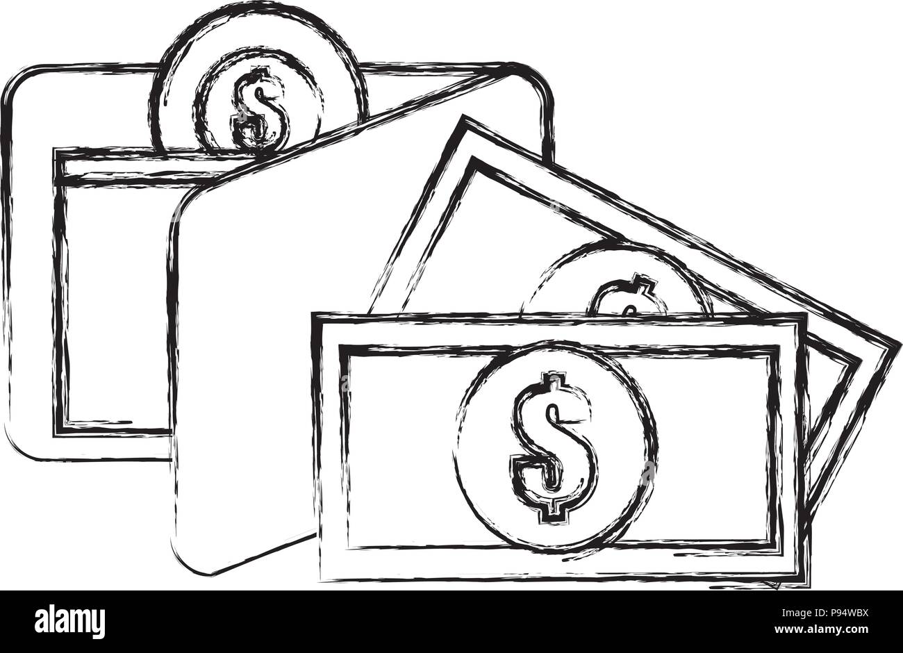 Money stacking Black and White Stock Photos & Images - Alamy