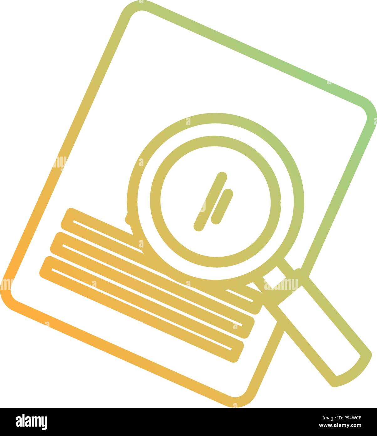 magnifying glass with documents Stock Vector Image & Art - Alamy