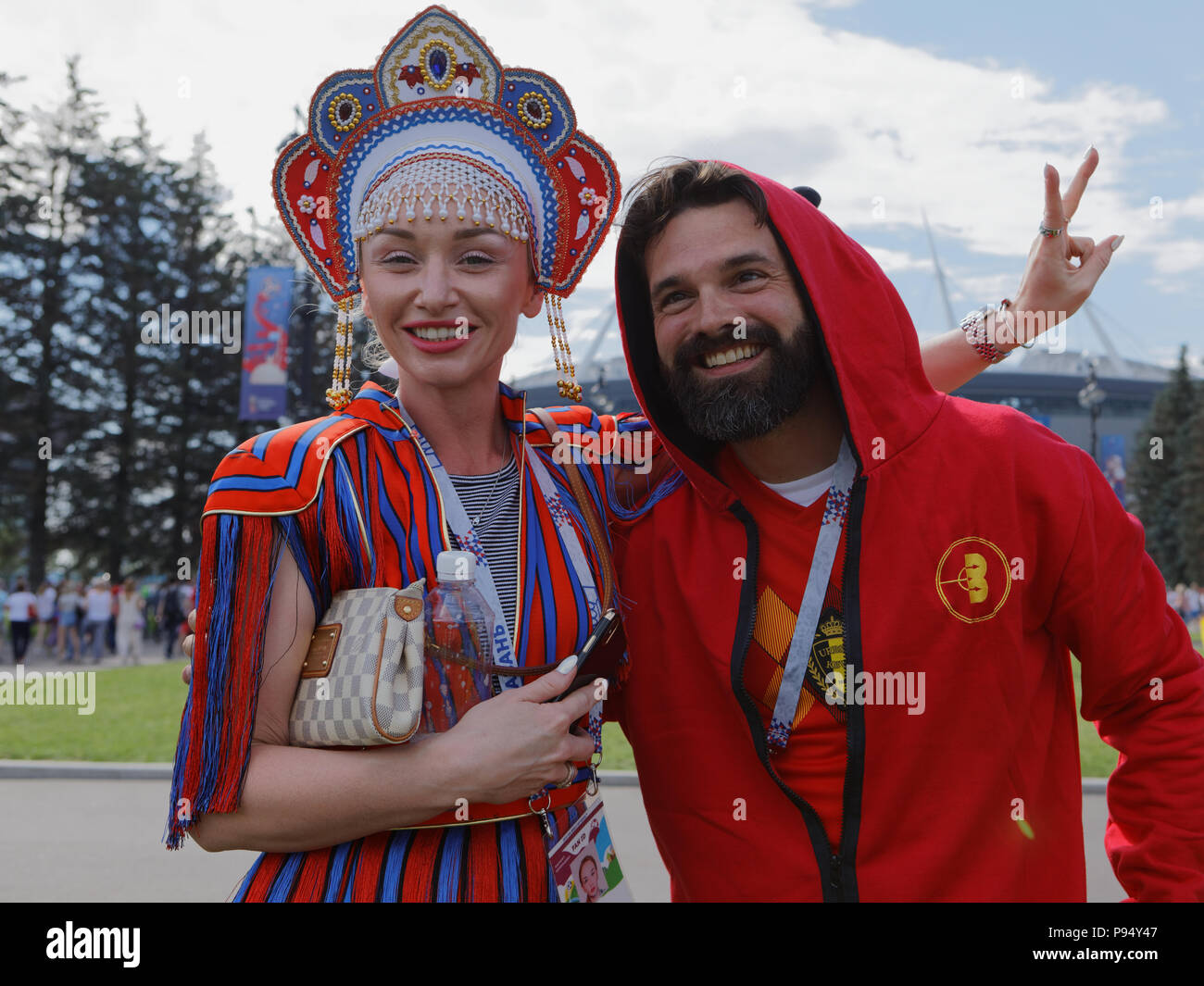 Russian football fans russia soccer woman hi-res stock photography and ...