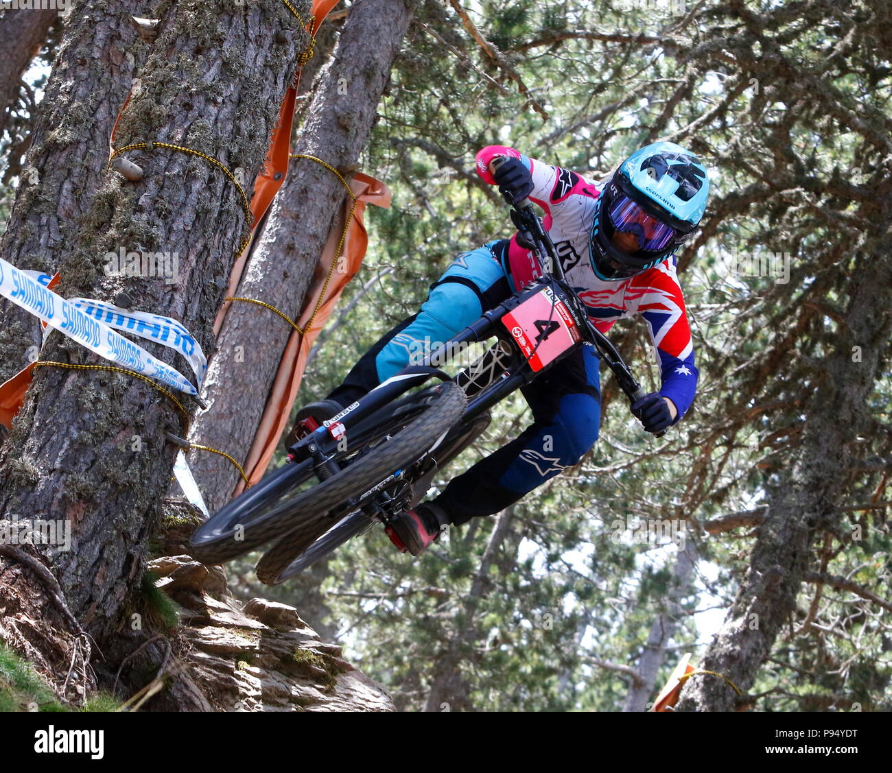 Vallnord, Andorra, 14 July 2018. Tracey Hannah (AUS), downhill Final ...