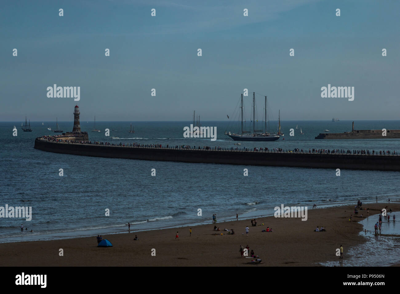 The tall ships leaving the port of Sunderland on july 24th 2018 Stock ...