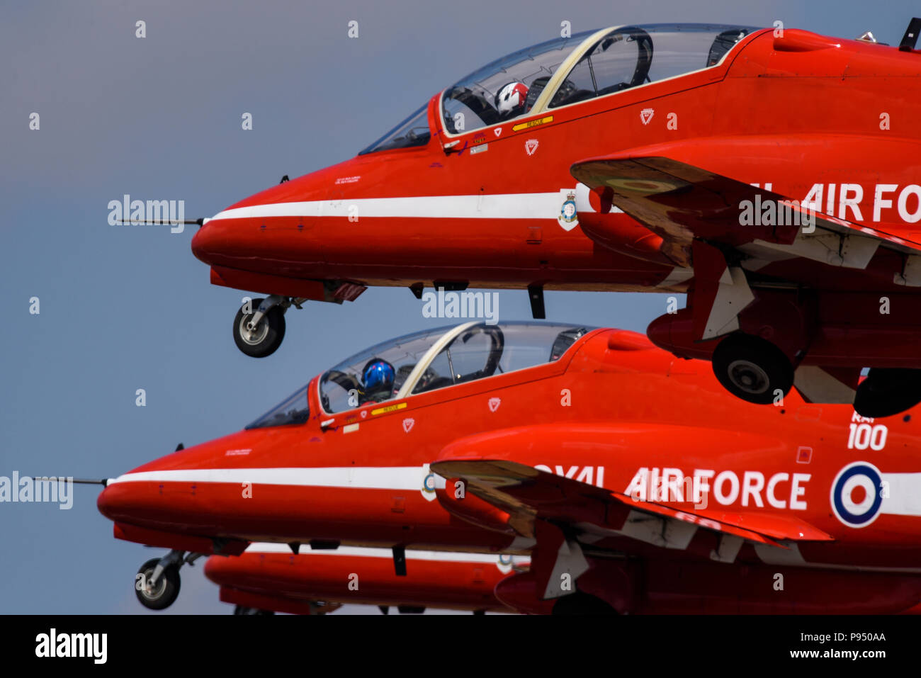 Royal Air Force RAF Red Arrows display team at RAF Fairford ...