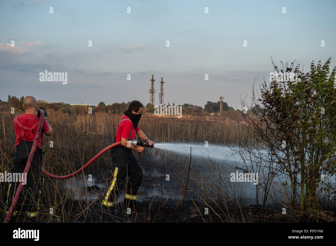 London, United Kingdom. 14 July 2018. Fifteen fire engines and 97 ...