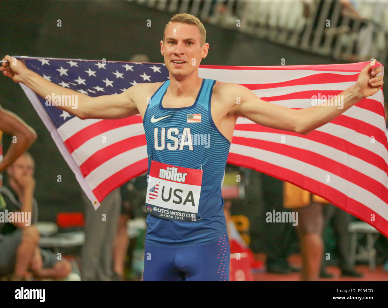 London UK 14.July.men’s 800m, winner Clayton Murphy provided the USA ...
