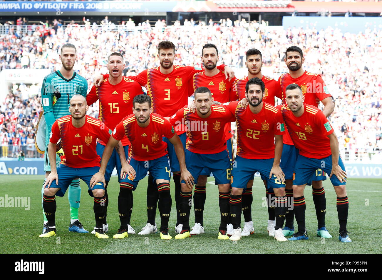 Spain team group line-up (ESP), JULY 1, 2018 - Football / Soccer : FIFA ...