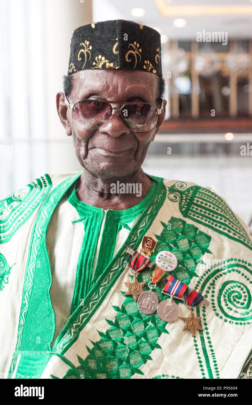 14 July 2018. London, England. Joshua Ashitey Hammond, 90 yr old ...